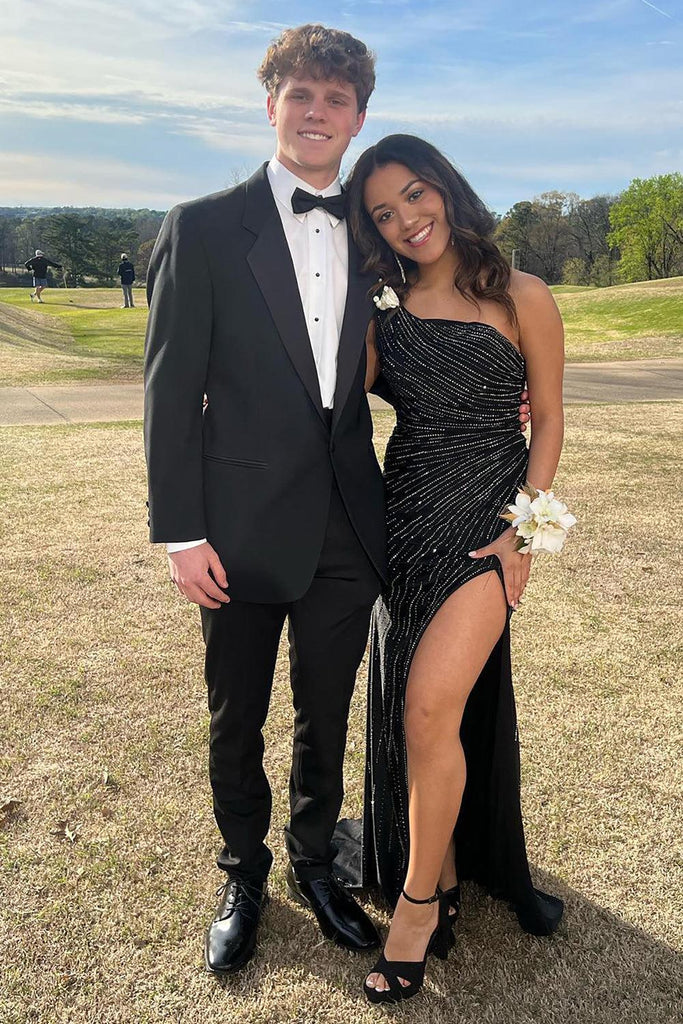 Dreamyannie Dapper Black Notched Lapel Slim Fit 2-Piece Prom Homecoming ...
