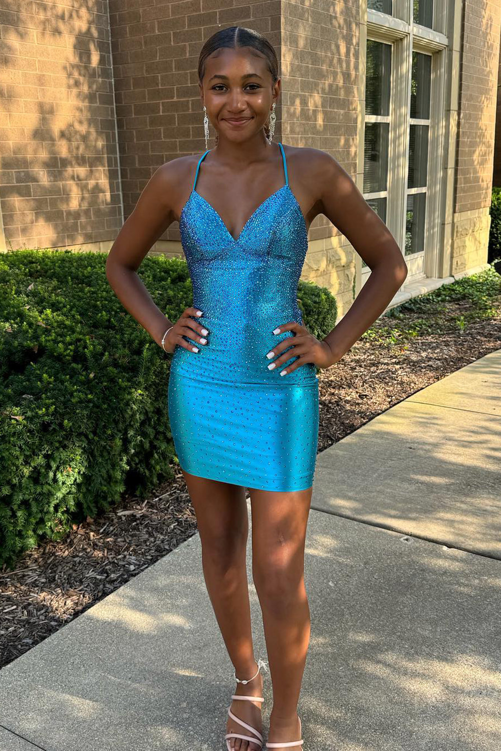 Dreamyannie Golden Homecoming Dress Beaded Tight Short Cocktail Dresses